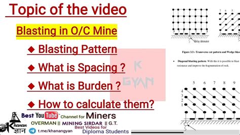 Blasting Pattern In O C Spacing And Burden Khanan ज्ञान Youtube