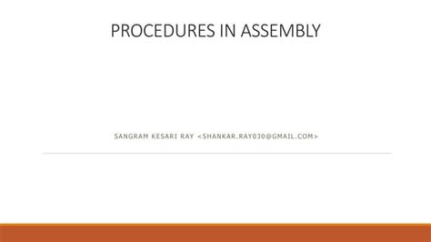 Assembly Language Tutorials For Windows 05 Procedures Part 1 Pptx