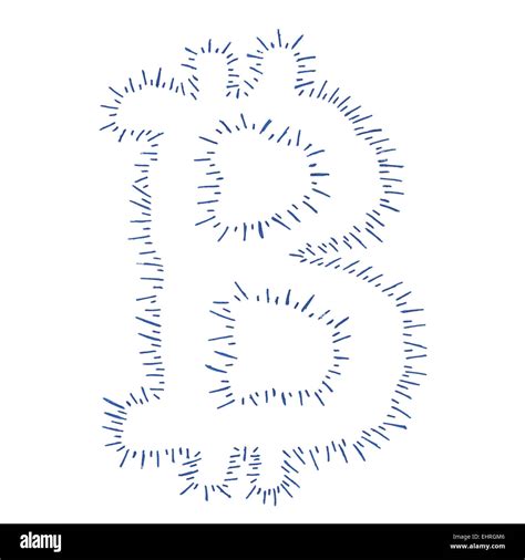 Spiky Bitcoin Symbol Handmade Drawing Of A Digital Decentralized Crypto Currency Letter B On
