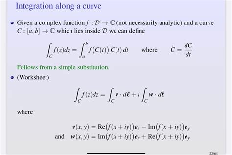 Integration Along A Curve Given A Complex Function