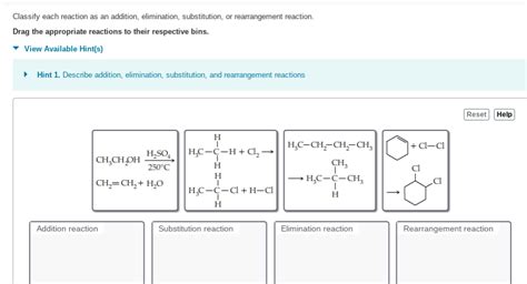 Solved Part B Which Of The Following Reactions Are Addition