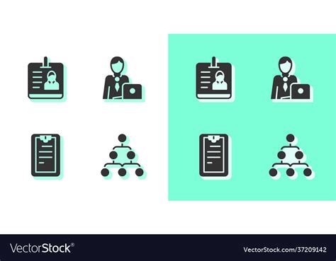 set hierarchy organogram chart identification vector image