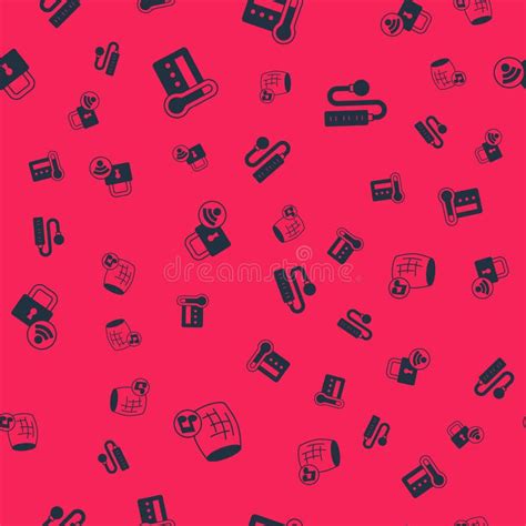 Set Voice Assistant Thermostat Digital Door Lock And Electric Extension Cord On Seamless