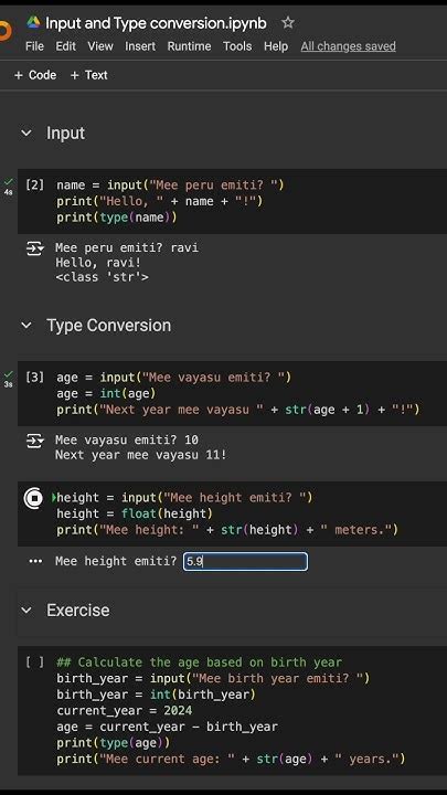 Taking Inputs And Type Conversion In Python In Telugu Python