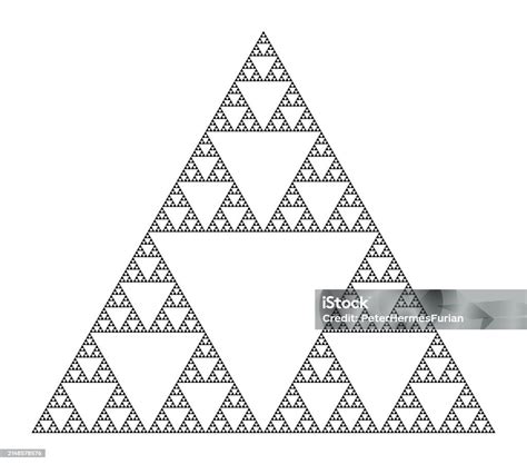 Sierpinski Triangle A Plane Fractal Seventh Iteration Step Stock