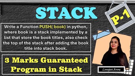 Class 12 Computer Science Term 2 Stack Data Structure Most