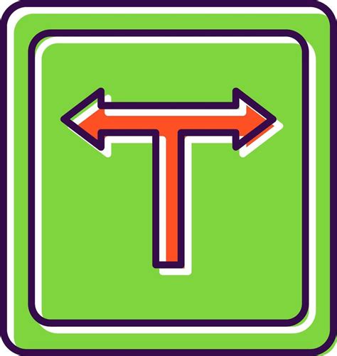 T Junction Filled Icon 42185083 Vector Art At Vecteezy