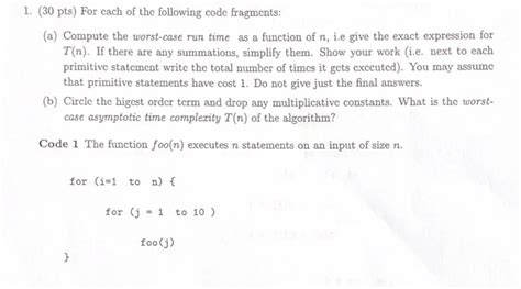 Solved Code 2 A Trace The Algorithm On The Input A 60