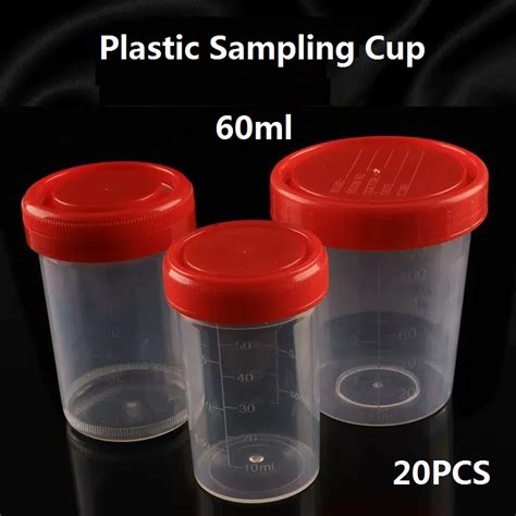 Plastic Sampling Cup 60ml With Graduated Screw Cap Sampling Cup For