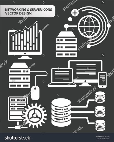 Database Network Icon Setclean Vector Stock Vector Royalty Free Shutterstock
