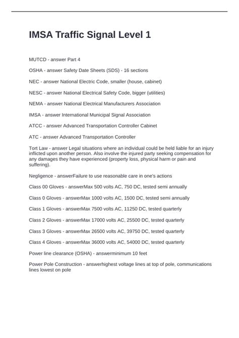 Imsa Traffic Signal Level 1 Questions And Answers Imsa Signal Technician Stuvia Us