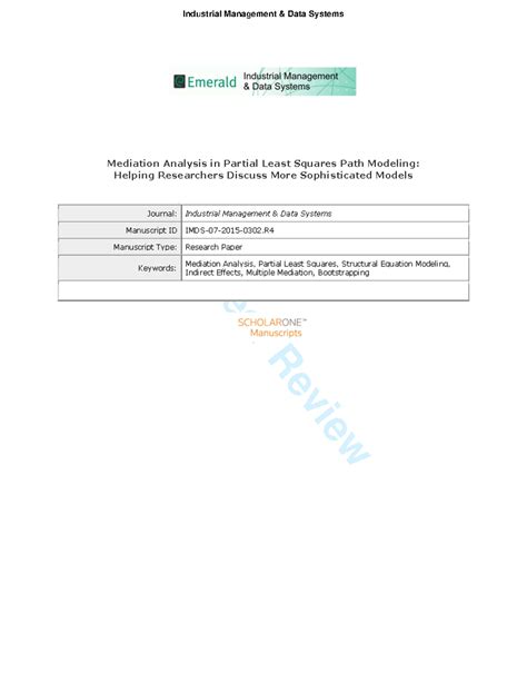 Mediation Analysis In Partial Least Squares Current Discussions About Pls Emphasis Its