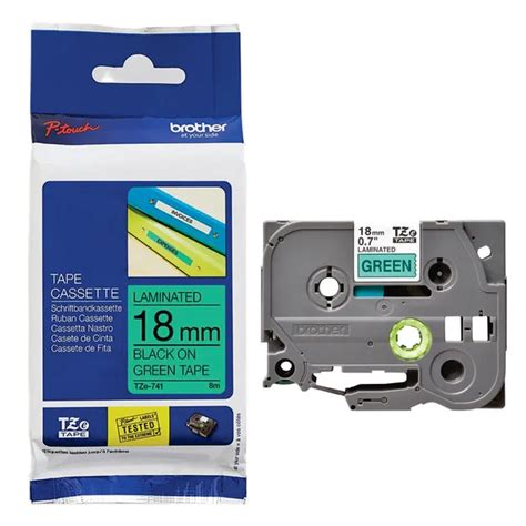 Brother Tze Laminated Tape Black On Green Mm