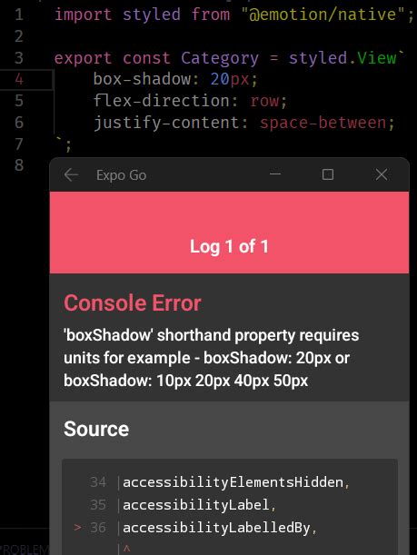 Cannot Use `box Shadow` Prop In `emotionnative` Requires Units · Issue 3085 · Emotion Js