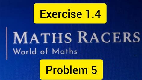 Tn Samacheer Maths Chapter 1 Exercise 14 Problem 5 Youtube