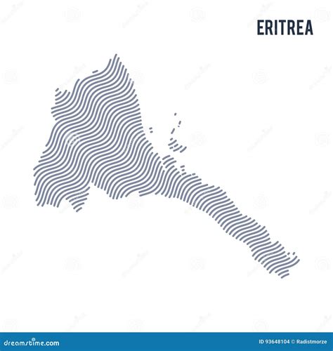 Vector Abstract Wave Map Of Eritrea Isolated On A White Background Royalty Free Cartoon