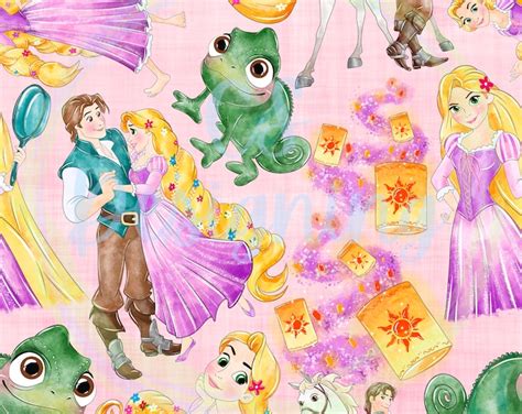 Princess Rapunzel Digital Paperprincess Seamless Paperprincess