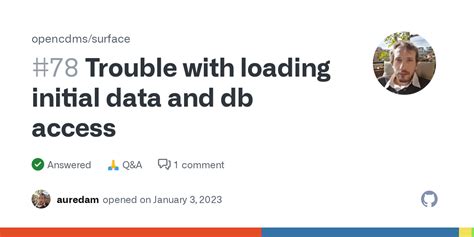 trouble with loading initial data and db access · opencdms surface