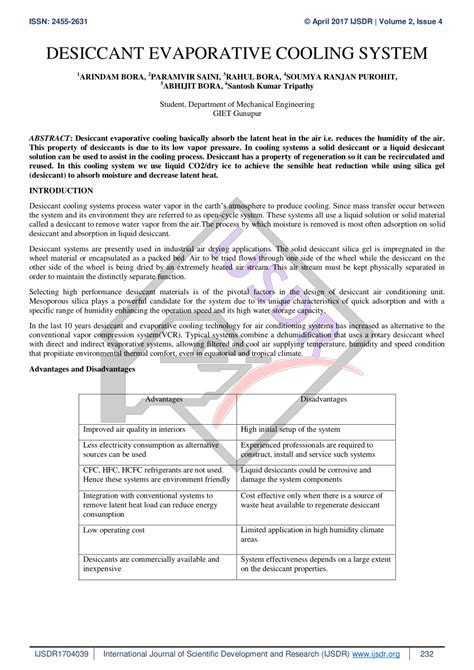 Pdf Desiccant Evaporative Cooling System