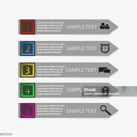 5 단계 인포 그래픽 오피와 비즈니스 개념 시간 검색 Convarsation 가정 콘텐츠 다이어그램 순서도 단계 워크플로 레이아웃의 경우 7에 대한 스톡 벡터 아트 및 기타