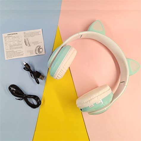플래시 라이트 무선 헤드폰 블루투스 헤드셋 어린이 이어폰 귀여운 헤드폰 음악 게임 이어피스 스포츠 음악 헤드셋 선물 리뷰후기 에어포트