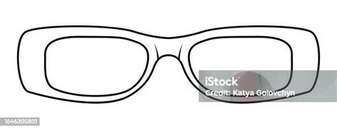 슬림한 스퀘어 프레임 안경 패션 액세서리 그림 남성 여성 남녀 공용 실루엣 스타일에 대한 선글라스 전면도 개인 장식품에 대한 스톡 벡터 아트 및 기타 이미지 Istock