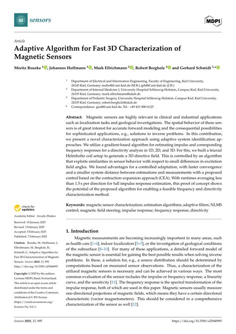 Pdf Adaptive Algorithm For Fast 3d Characterization Of Magnetic Sensors