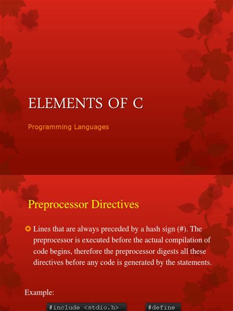 Elements Of C Programming Languages Pdf C Programming Language Integer Computer Science