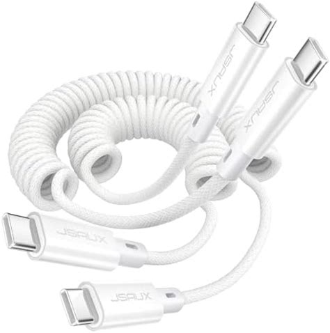 Amazon Com Jsaux Coiled Usb C Cable W Pack Ft Ft Usb C To Usb C Cable For Car Usb C