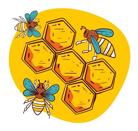 El Concepto Del Logotipo De La Colmena De Abejas De Panal La