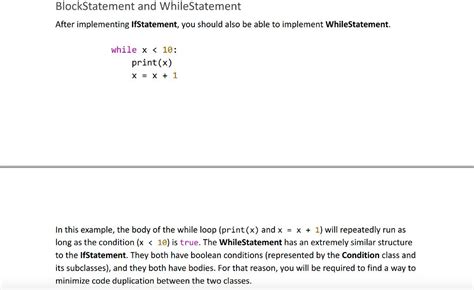 i need help implementing blockstatement and