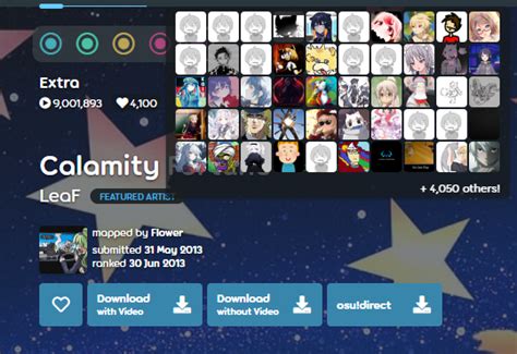 No Hover Popup With The User List For Beatmap Favourites Count · Issue