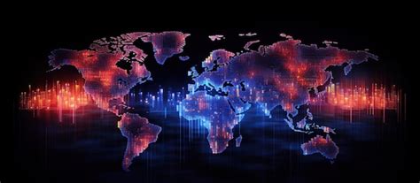 Premium Photo Digital Transformation And Big Data World Map Graphic
