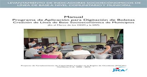 Creación De Línea De Base Socioeconómica De … · La Aplicación Para Digitación De La Línea De