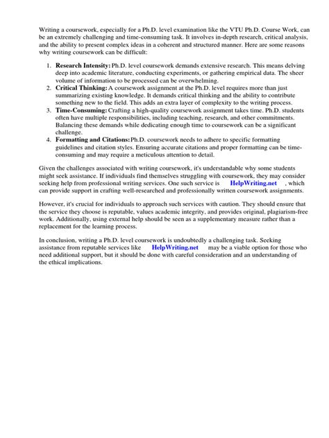 Vtu Phd Course Work Examination Pdf Doctor Of Philosophy