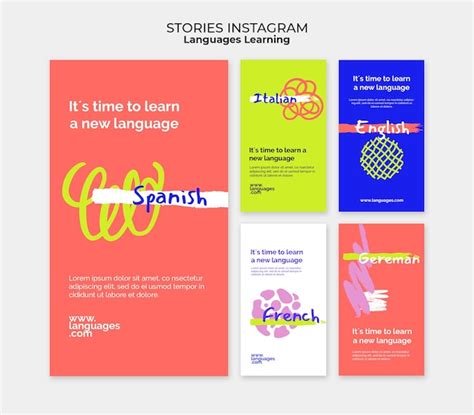 Free Psd Language Learning Instagram Stories