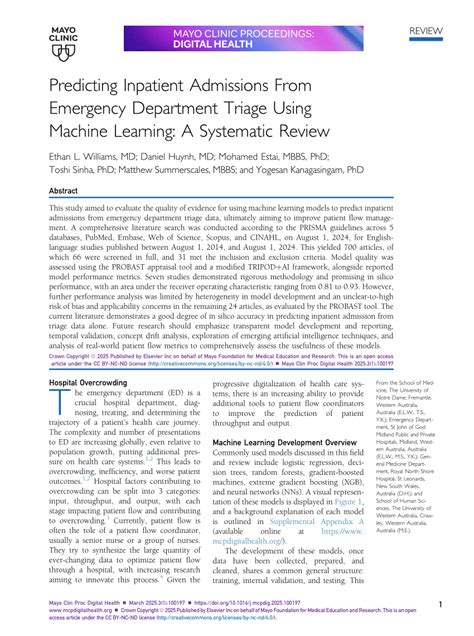 Pdf Predicting Inpatient Admissions From Emergency Department Triage
