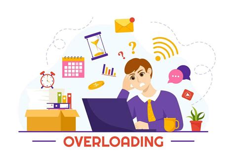 Overloading Vector Illustration With Busy Work And Multitasking Employee To Finish Many
