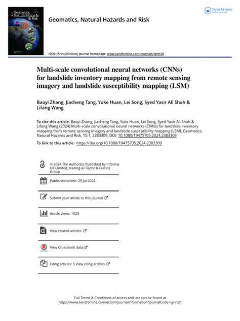 multi scale convolutional neural networks cnns for landslide inventory