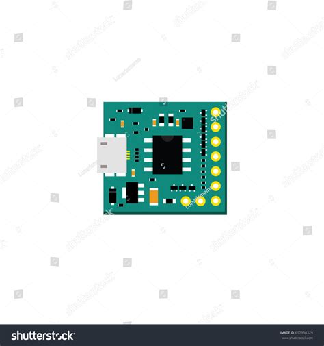 Diy Electronic Mini Board Microcontroller Stock Vector Royalty Free 607368329 Shutterstock