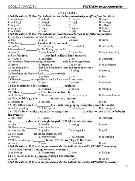 Unit 2 Practice Test Pdf