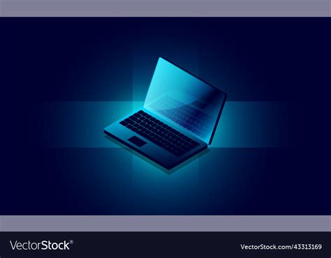 Laptop Analysis Processing Structure Isometric Vector Image