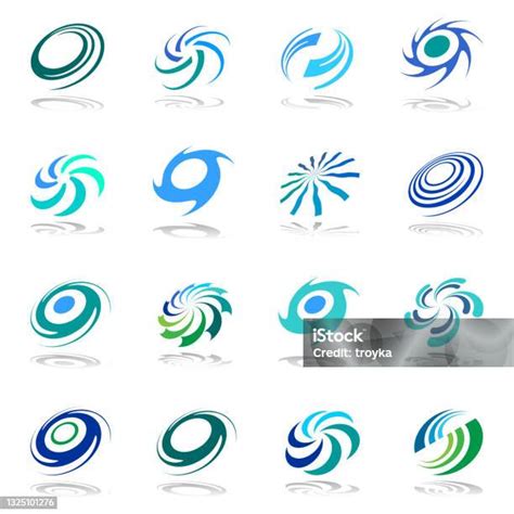 추상 원형 회전 및 나선형 아이콘 디자인 요소 집합입니다 회오리바람에 대한 스톡 벡터 아트 및 기타 이미지 회오리바람 로고 기업 비즈니스 Istock