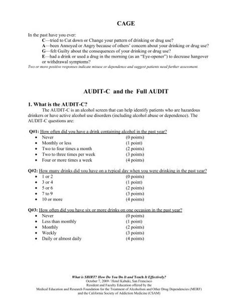 Cage Audit Dast California Society Of Addiction Medicine