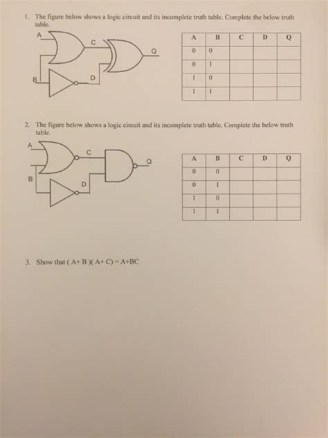 Solved 1 The Figure Below Shows A Logic Circuit And Its