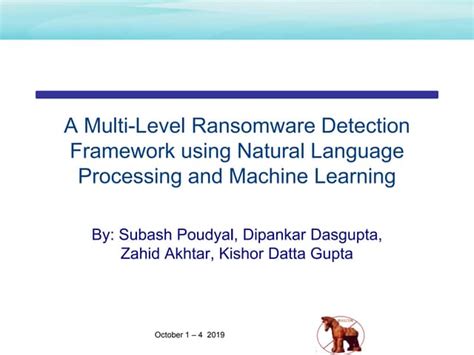 Multi Level Ransomware Analysis Malcon 2019 Conference Ppt