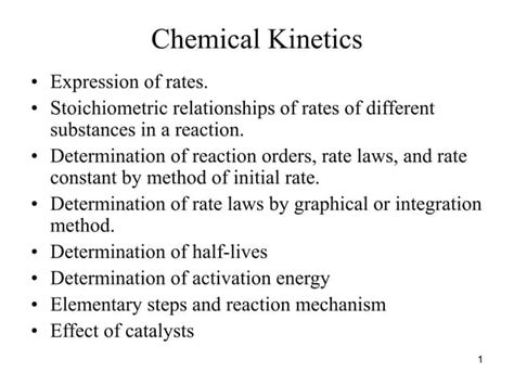 Chemical Kinetics And Reaction Lecture Notes Ppt