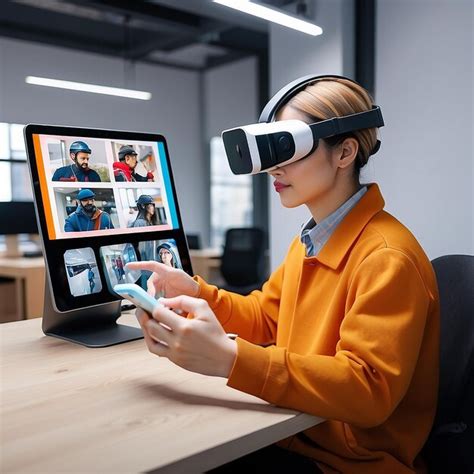 Person Using Ar Technology In Their Daily Occupation Premium Ai Generated Image