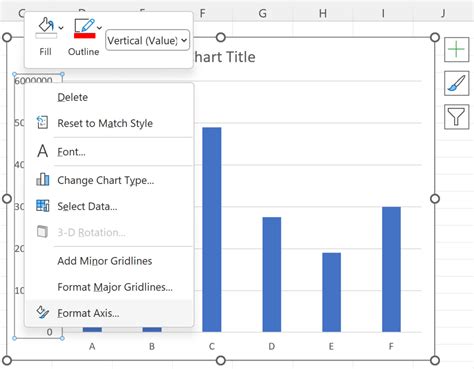 excel how to format axis labels in millions