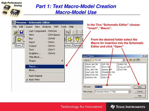 Ppt How To Build Macro Models In Tina Spice Part 1 Text Macro Model